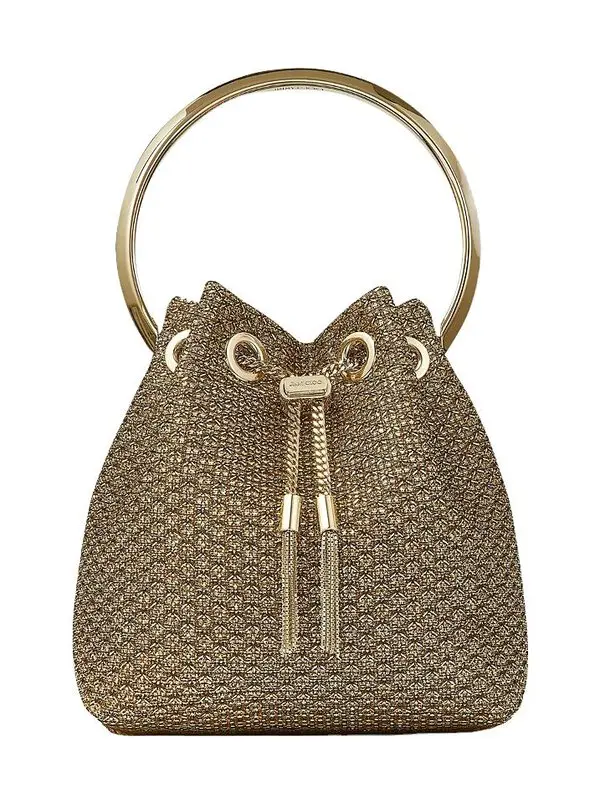 JIMMY CHOO Bon Bon Metallic Bucket Bag - Champagne/gold