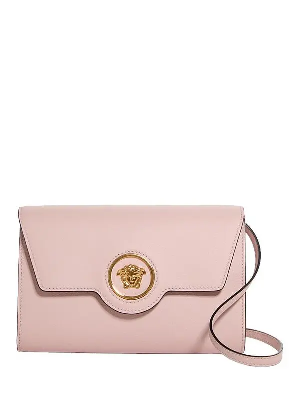 Versace La Medusa Leather Shoulder Bag - Dusty Rose