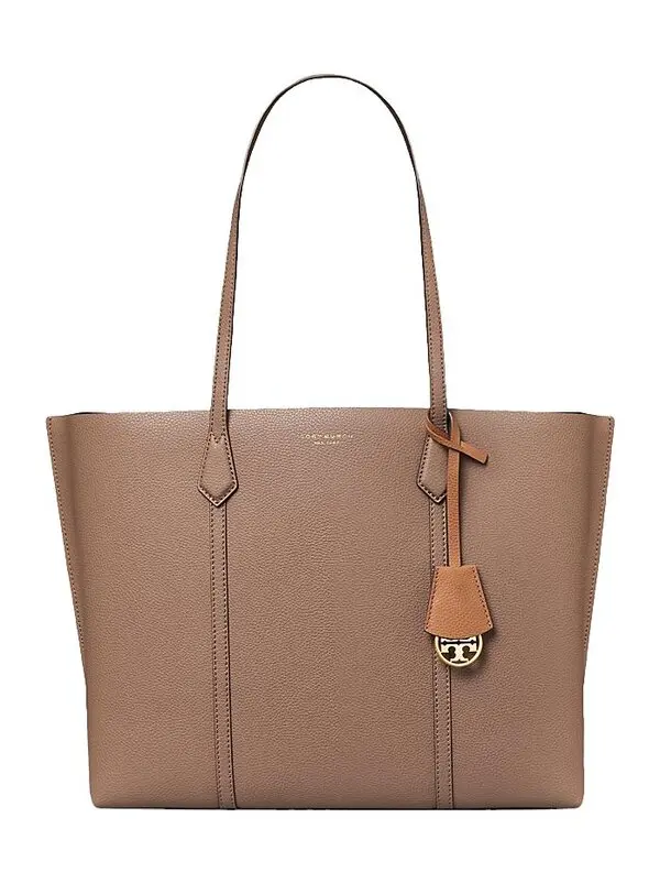 Tory Burch Perry Medium Leather Tote - Clam Shell/brass