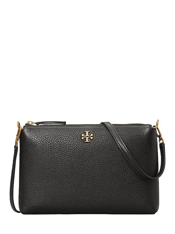 Tory Burch Kira Small Pebbled Leather Top-zip Crossbody - Black/gold