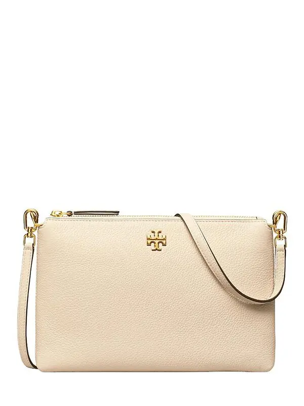 Tory Burch Kira Small Pebbled Leather Top-zip Crossbody - New Cream/gold