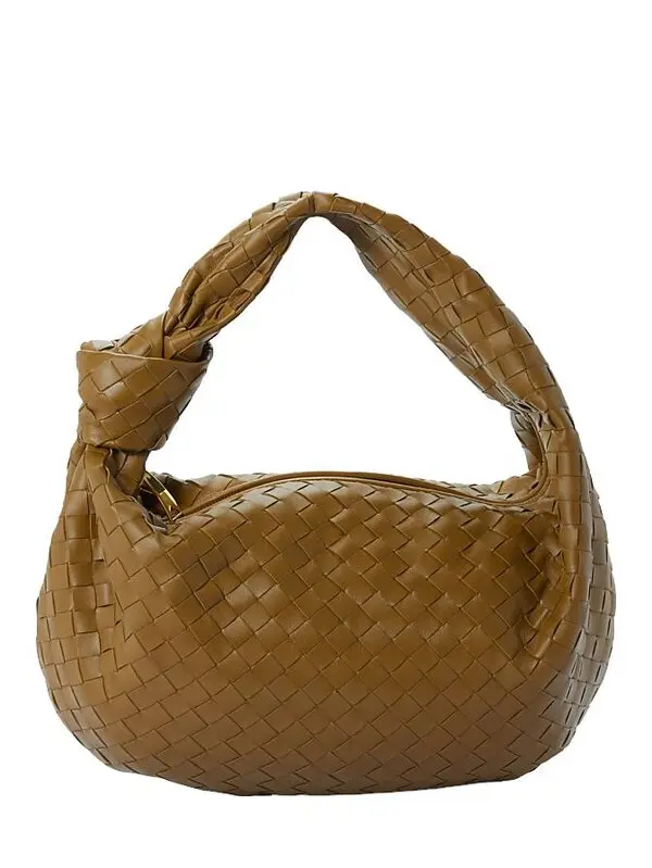 Bottega Veneta Small Jodie Intrecciato Top Handle Bag - Acorn/gold