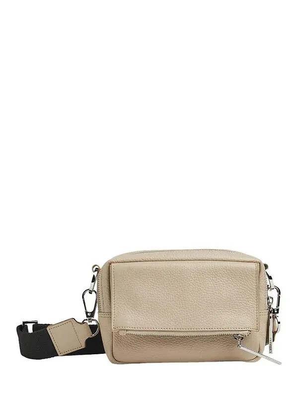 Whistles Bibi Leather Crossbody - Taupe