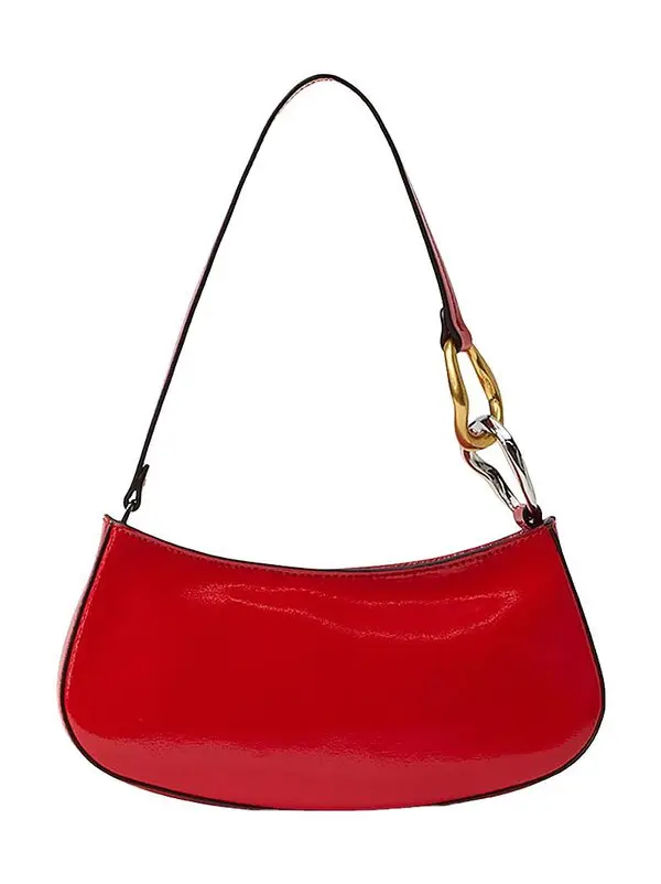 Staud Ollie Leather Shoulder Bag - Cherry