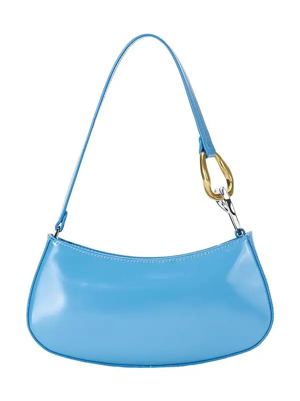 Staud Ollie Leather Shoulder Bag - Staud Blue Leather