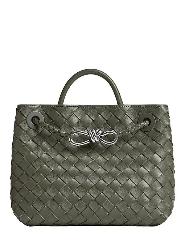 Bottega Veneta Andiamo Intrecciato Leather Top Handle Bag - Pickle