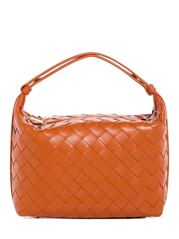 Bottega Veneta Mini Wallace Intrecciato Top Handle Bag - Burned Orange/gold