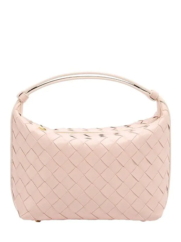 Bottega Veneta Mini Wallace Intrecciato Top Handle Bag - Cameo/gold