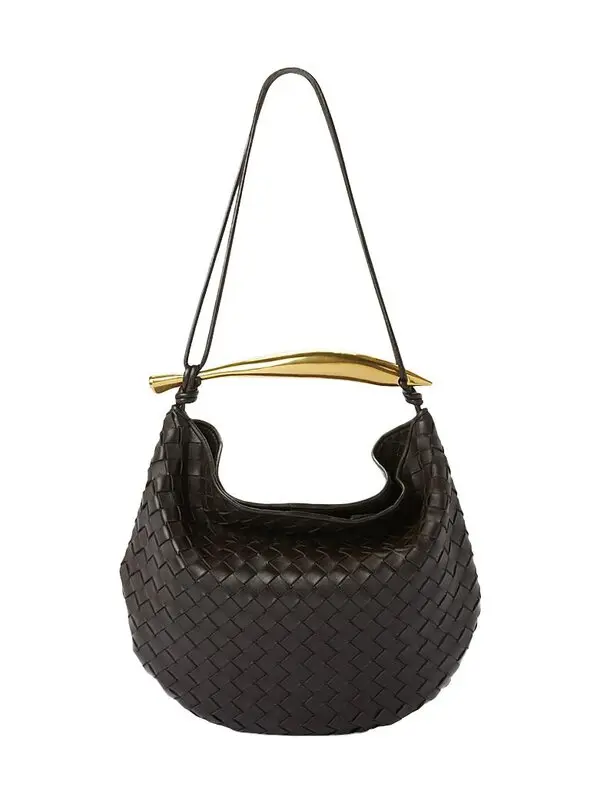 Bottega Veneta Medium Intrecciato Leather Sardine Shoulder Bag - Fondant/brass