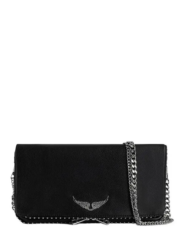 Zadig&Voltaire Rock Studded Leather Clutch - Black