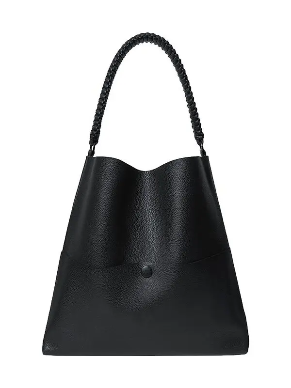 Callista Slim M Stitch 23 Leather Tote - Black