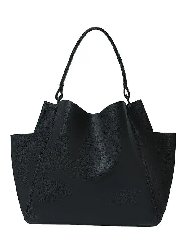 Callista Large Leather Shoulder Bag - Perissa Black