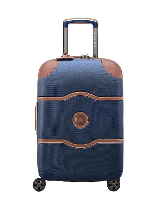 DELSEY PARIS Carryon Spinner Suitcase - Navy/brown
