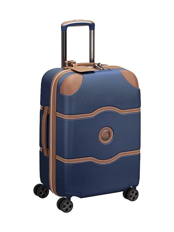 DELSEY PARIS Carryon Spinner Suitcase - Navy/brown
