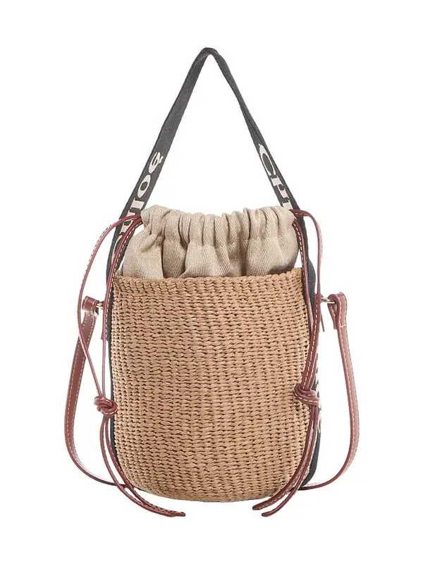 Chloé X Mifuko Woody Small Basket Bag - Beige/black