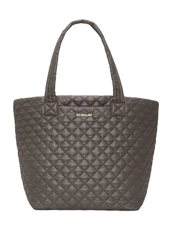 Mz Wallace Medium Metro Tote Deluxe Quilted Nylon And Leather Trim - Magnet/gold