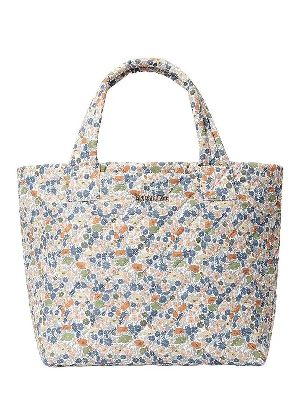 Mz Wallace Small Metro Tote Deluxe - Poppy Forest/silver