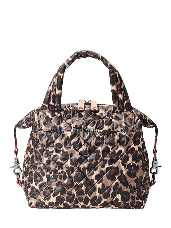 Mz Wallace Small Sutton Deluxe Top Handle Bag - Leopard/gunmetal