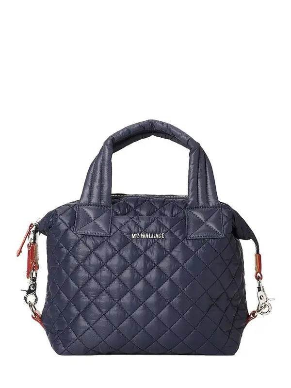 Mz Wallace Small Sutton Deluxe Top Handle Bag - Navy/silver