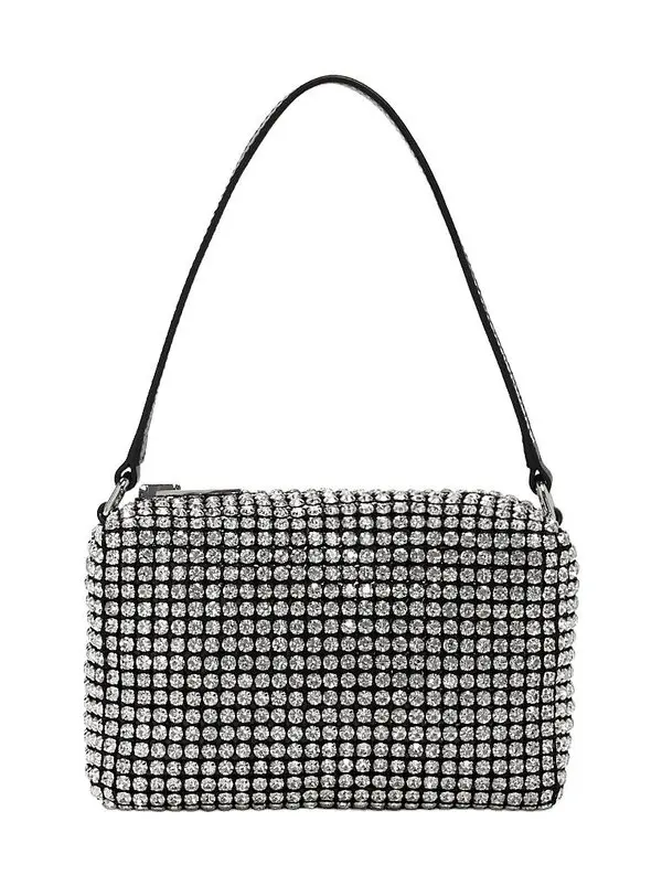 Alexander Wang Medium Rhinestone Pouch - White/silver