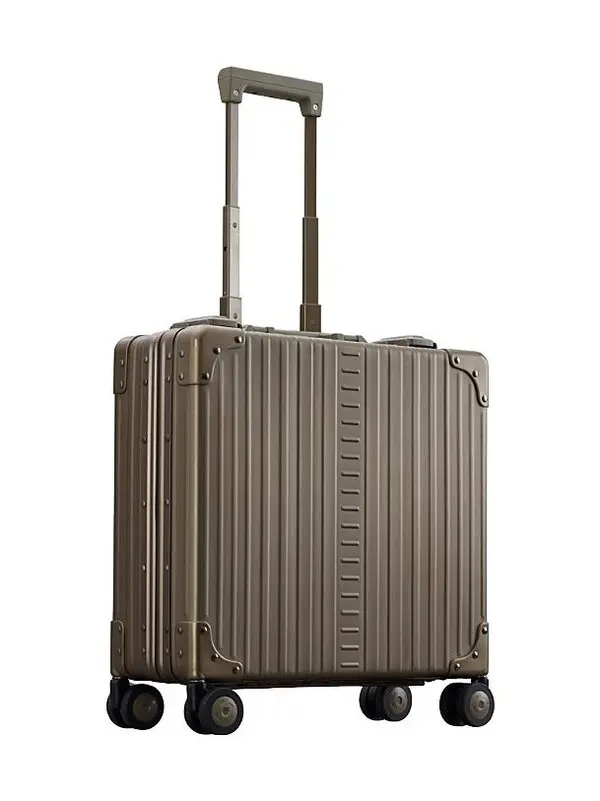 Saloni Aleon 17-inch Aluminum Wheeled Briefcase - Brown