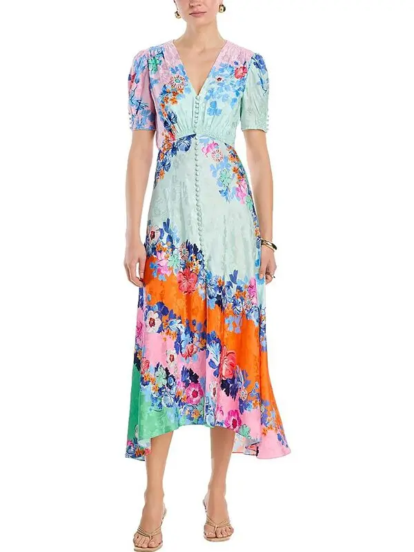 ALEON Lea Silk Dress - Papaver Cascade