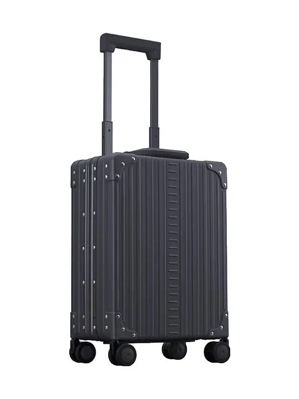ALEON 20-inch Aluminum Vertical Spinner Carry On Suitcase - Black