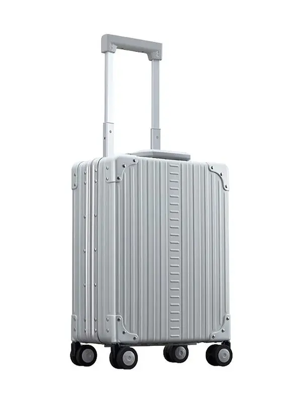 ALEON 20-inch Aluminum Vertical Spinner Carry On Suitcase - Silver