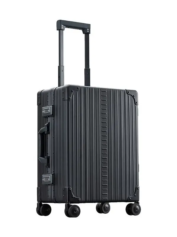 ALEON 21-inch Aluminum Carry-on Spinner Suitcase - Black