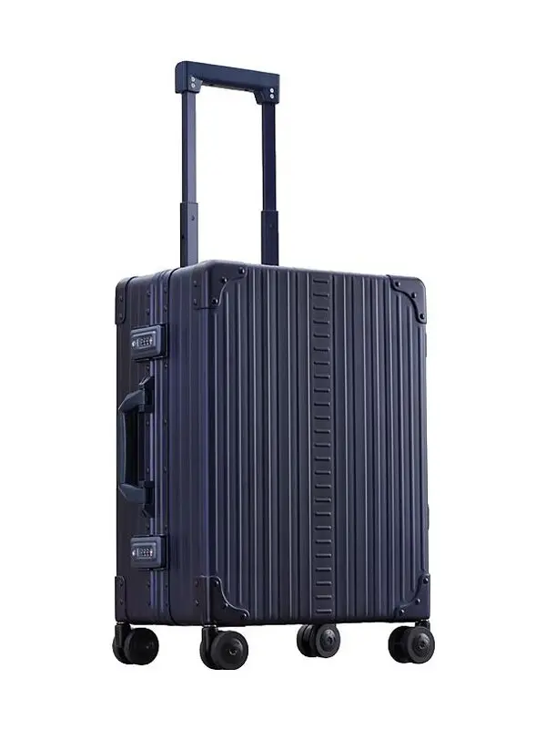 ALEON 21-inch Aluminum Carry-on Spinner Suitcase - Blue