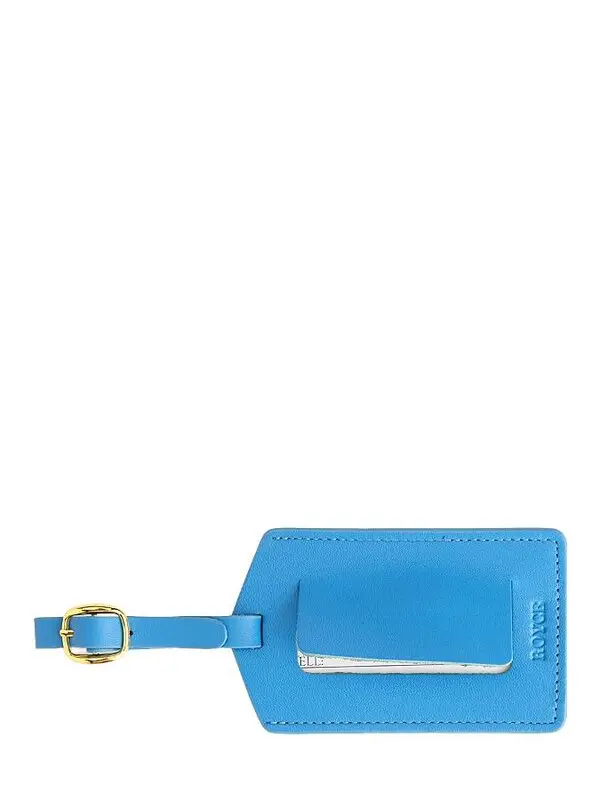 ROYCE NEW YORK Leather Luggage Tag - Light Blue
