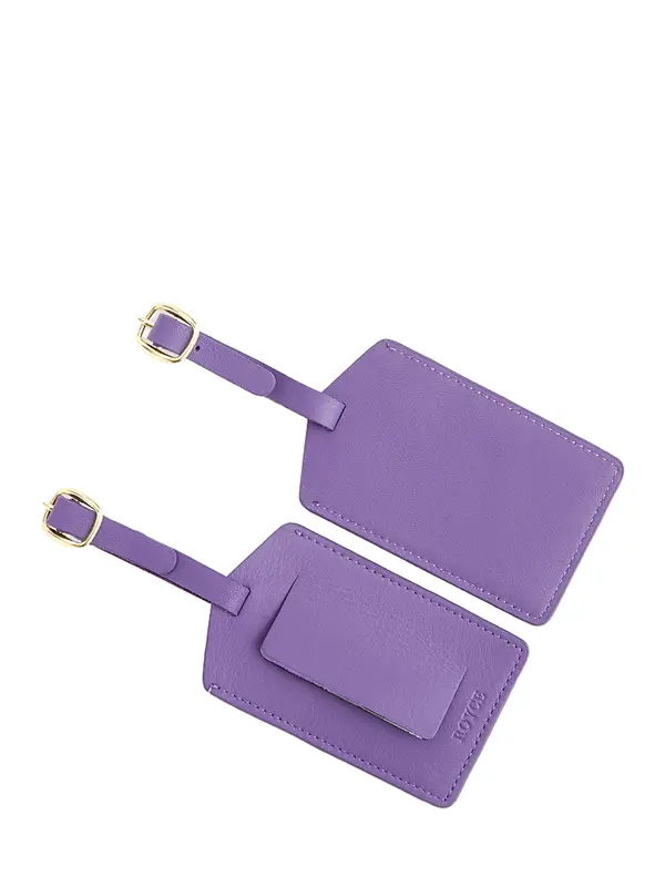 ROYCE NEW YORK Leather Luggage Tag - Purple