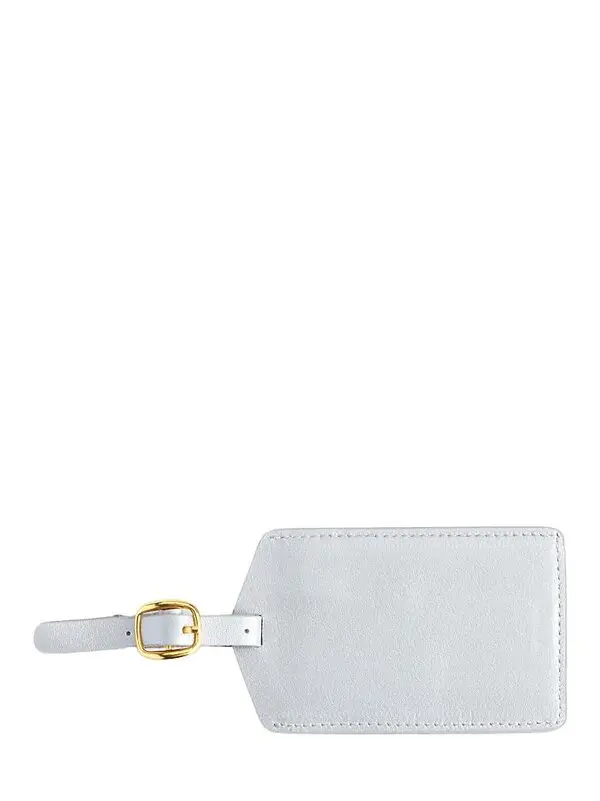 ROYCE NEW YORK Leather Luggage Tag - Silver