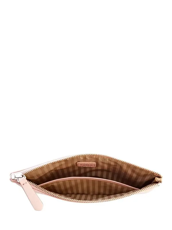 ROYCE NEW YORK Leather Travel Pouch - Light Pink