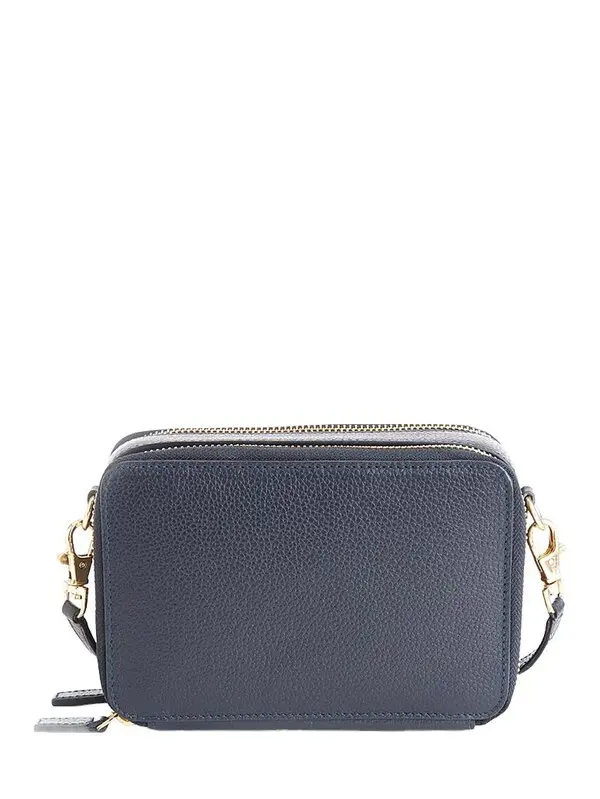 ROYCE NEW YORK Mini Leather Crossbody - Navy Blue