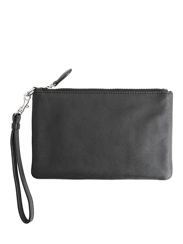 ROYCE NEW YORK Leather Wristlet - Black