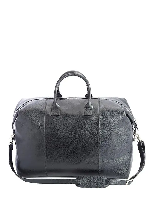 ROYCE NEW YORK Leather Weekender Duffel Bag - Black