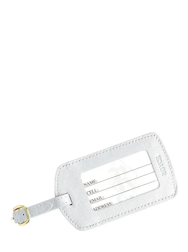 ROYCE NEW YORK Leather Luggage Tag - Silver