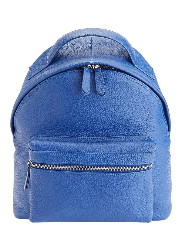 ROYCE NEW YORK Compact Leather Travel Backpack - Cobalt Blue