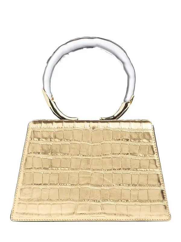 Alexis Bittar Lucite Quad Bag - Gold Croc/gold/clear
