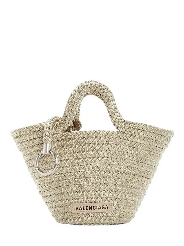 Balenciaga Ibiza Mini Basket With Strap - Taupe