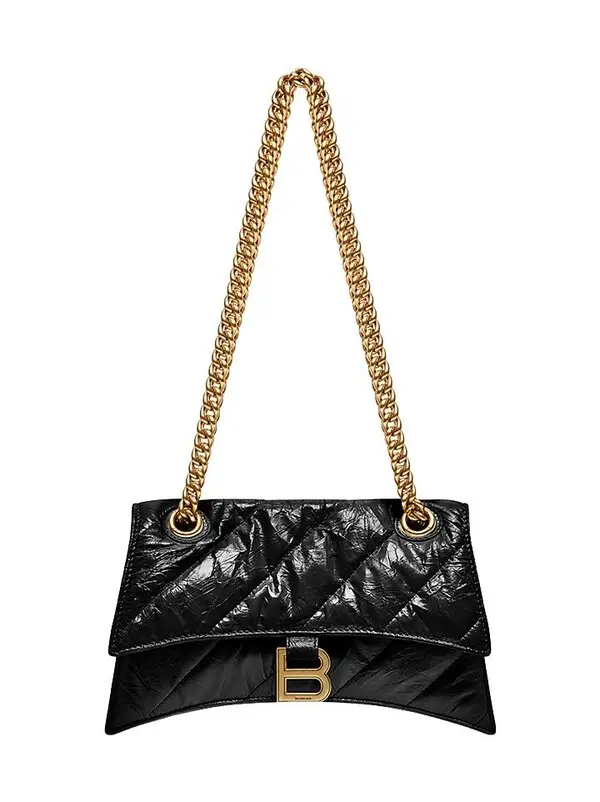 Balenciaga Crush Mini Chain Bag - Black/gold
