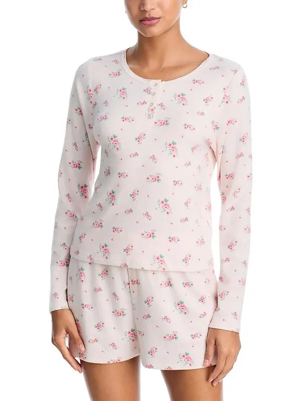 Eric Javits True Romance Short Pajama Set - Ballet Pink Ditsy