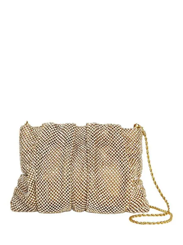 LOEFFLER RANDALL Ember Crystal Gathered Clutch - Gold