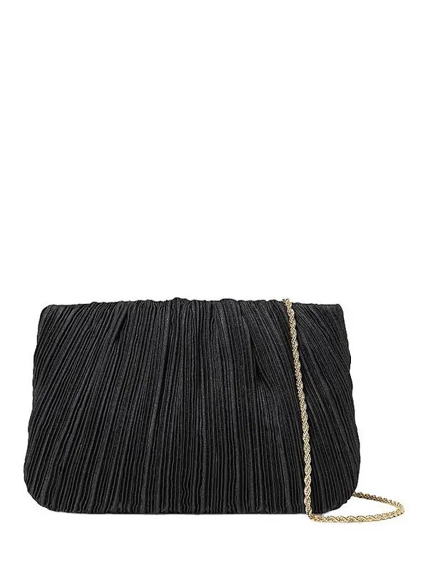 LOEFFLER RANDALL Brit Flat Pleated Pouch Clutch - Black/gold