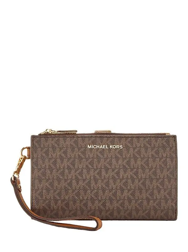 Michael Kors Signature Print Wristlet Wallet - Brown