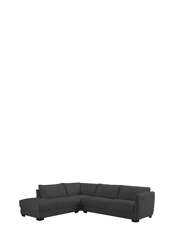 CHATEAU D'AX Pavia Leather Sectional Sofa - Leather Dark Gray