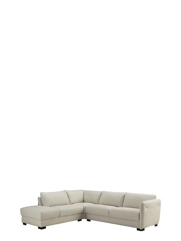 CHATEAU D'AX Pavia Leather Sectional Sofa - Leather White Mf