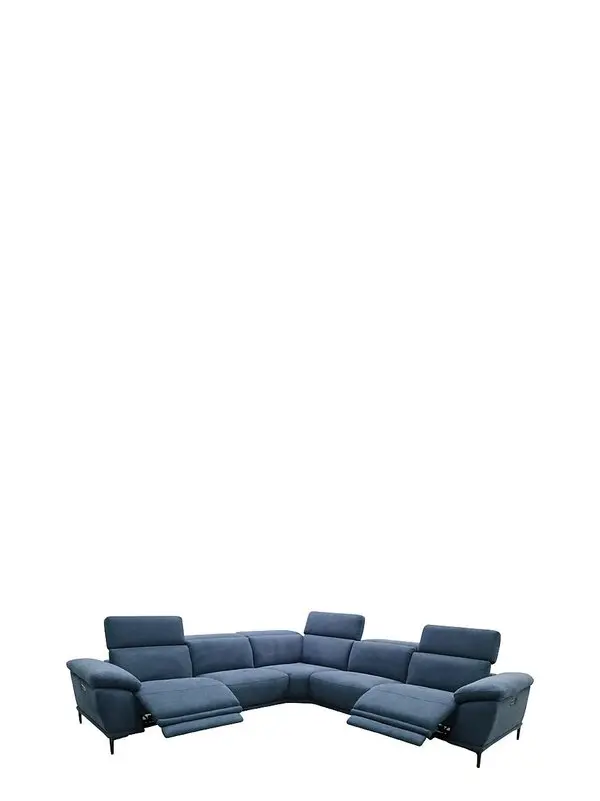Bloomingdale'S Aprile Leather Reclining Sectional Sofa - Blt- Blue
