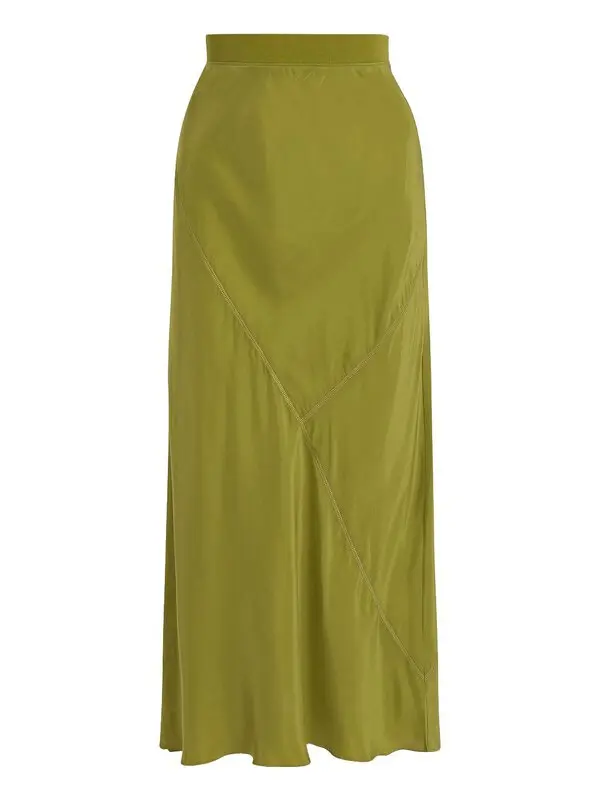 ATM Anthony Thomas Melillo Silk-charmeuse Maxi Skirt - Lime Green